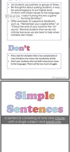 ESL ELL Dictation for Newcomers and Multilingual Students by Engaging MLs