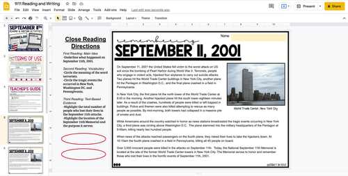 September 11th Reading Comprehension & Writing Activities | Patriot Day
