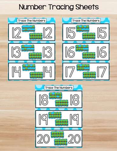 Count and Trace Number Worksheets (Color & B/W) | TPT