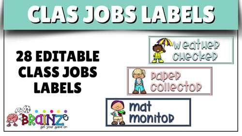 Editable Classroom Jobs Display | Neutral Rainbow Class Decor | Class ...