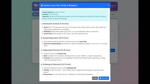 Figurative Language Explorer - Interactive Similes & Metaphors | TPT