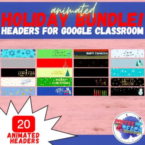 Animated Holiday Headers Bundle | Google Classroom | Hanukkah Christmas ...