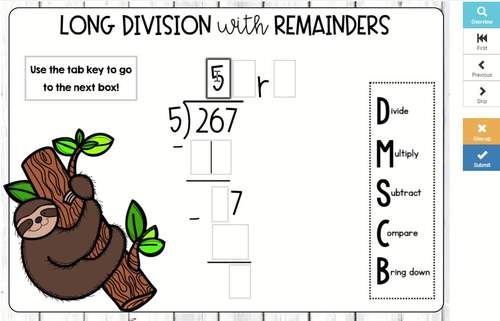 Long Division Digital Boom Cards and Printable Worksheet - Standard ...