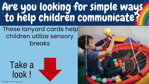 Editable Sensory Break Lanyard Cards Autism Visual Supports OT Self ...