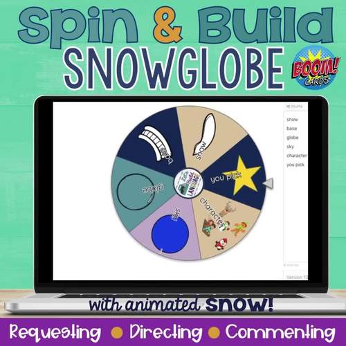 Spin and Build a Snow Globe: Sentence Strip Boom Cards™| Core Words