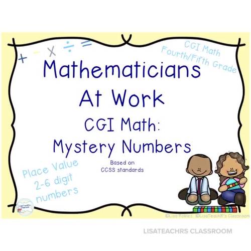 CGI Math Number Talks Mystery Numbers Place Value 2 to 7 digits | TPT