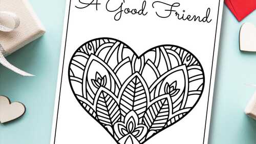 Printable Coloring Pages for Kids & Teens - Valentine's Day Heart Mandalas