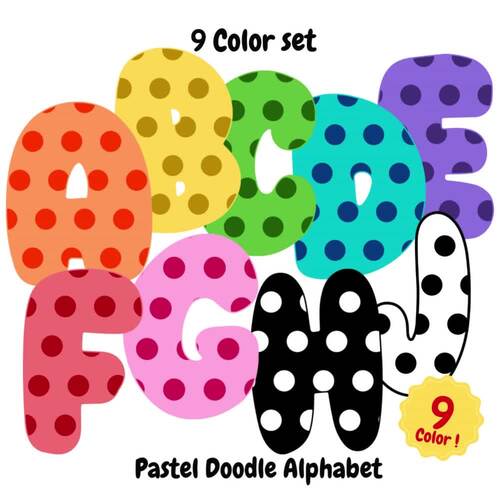 Pastel Polka Dot Alphabet bulletin board letters bundle for teachers