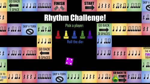 Virtual Music Board Game for Google Slides- Rhythm Challenge! | TPT
