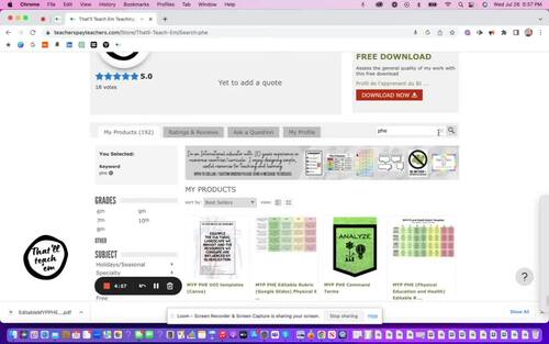 Editable MYP PHE rubric with space for student task and SOI | TPT