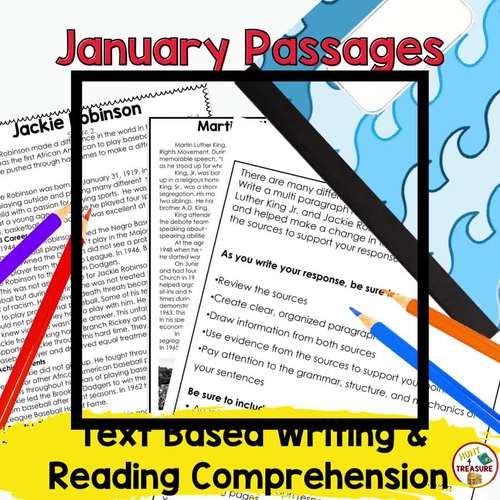Martin Luther King and Jackie Robinson Reading Passages and Text Based ...