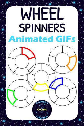 Animated GIF Single Ring Customizable Wheel Spinners Clipart – 5 Sections