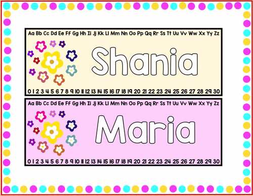 Printable Flowers Student Desk Plates, Editable Classroom Labels, Name ...