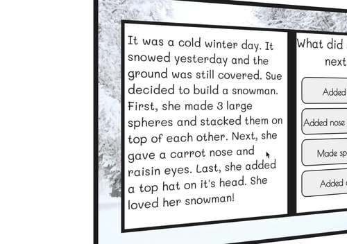 Short Passage Reading Comprehension Boom Cards™ | Deck 7 by Mrs Sped ...