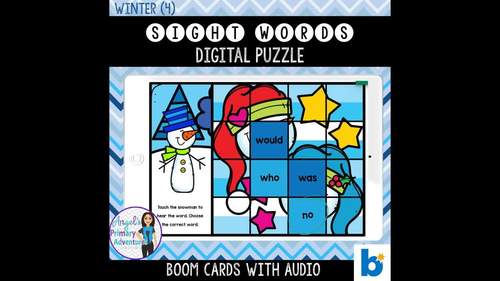 Winter Digital Sight Word Puzzles BOOM Cards (4) by Angel's Primary ...