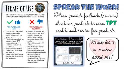 Cartesian Plane Art - Constellations Edition Bundle | TPT