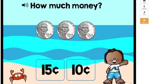 Counting by 5s With US Nickels - BOOM™ CARDS by It's All Primary