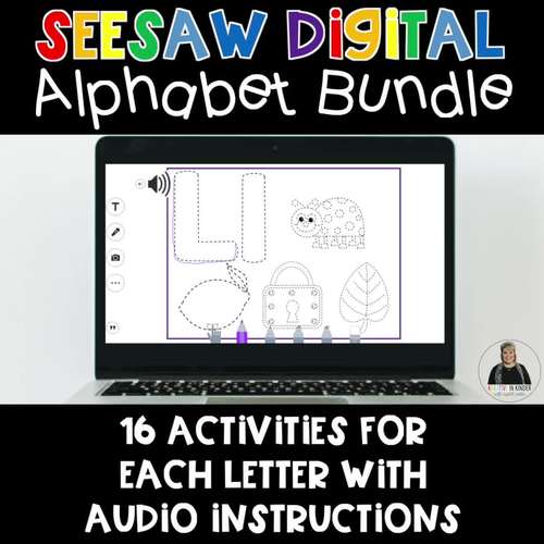 Digital Alphabet Activities Phonics Letters Seesaw Bundle by Kreative ...
