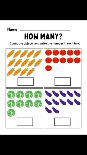 How many? Numbers 1-20 | Counting Activity | Math Worksheet by Natalie ...