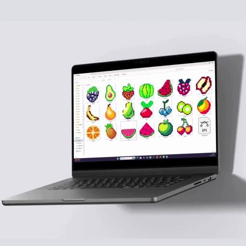 Pixel Fruit Clipart Bundle | 20 PNG & EPS | Pixel Art Fruits Digital ...