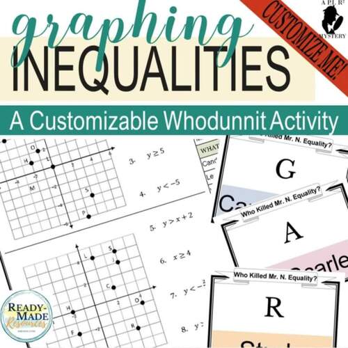 Graphing Inequalities Customizable Mystery Scavenger Hunt Activity