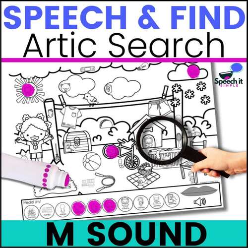 Speech and Find - M Sound - Articulation Activities - Artic Search and Find
