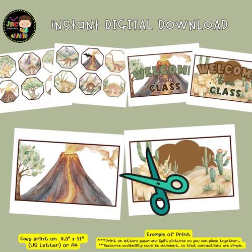 Editable Dinosaur Themed Welcome Sign Display Classroom Decor by JNC ...