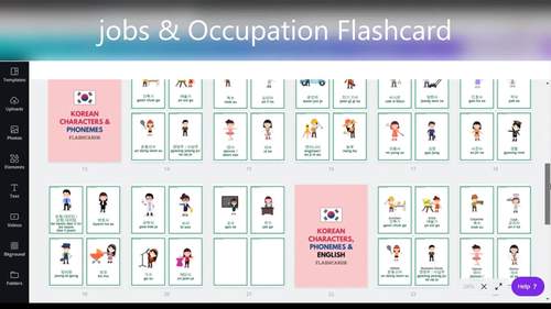 KOREAN JOBS OCCUPATIONS FLASH CARDS | Korean Flashcards Professions