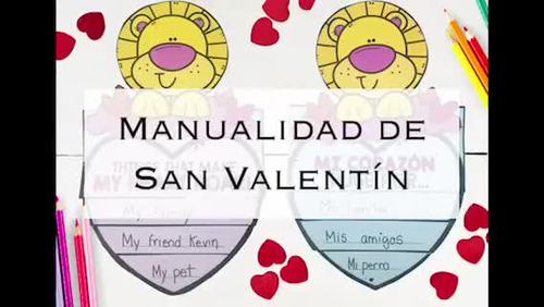 Escritura San Valentín | Flip book | Valentine's Day Craft in Spanish