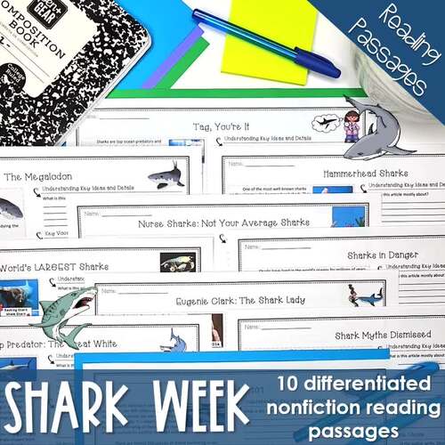 Shark Week Nonfiction Reading Comprehension Passages and Questions