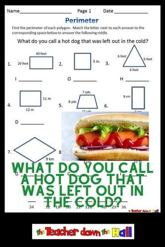 Area & Perimeter Worksheets w/ Riddles Measurement Activity | TPT