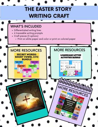 The Easter Story Writing Craftivity - Writing Prompts & Bible Story ...