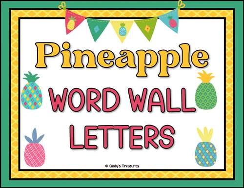 Pineapple Word Wall Letters by Cindy's Treasures | TPT