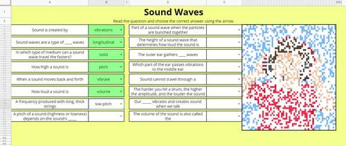 Sound Waves Mystery Picture Digital Distance Learning by Love Learning STEM