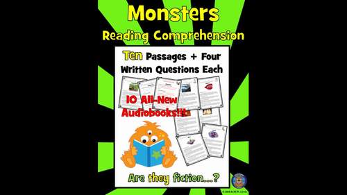 Fun Monster Reading Comprehension Passages with Questions by Laughroom ...