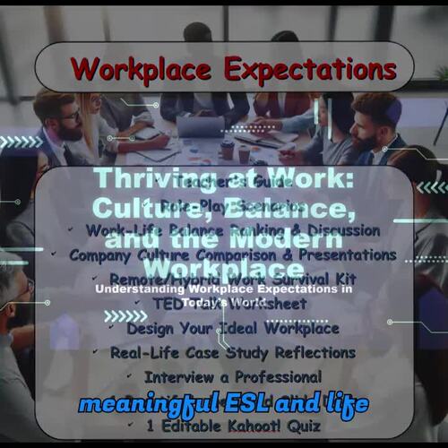Workplace Expectations: Life Skills, ESL & ELL Resource Bundle | TPT