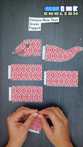 Chinese New Year Snake Chopstick Puppet Craft, Printable Paper Snake ...