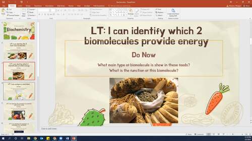 Biochemistry Unit Do-Nows and with Learning Targets (Editable!) | TPT