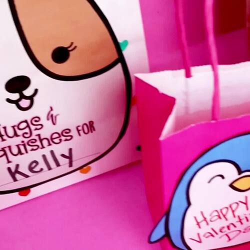 Squishy Friends Valentine's Day Bag Craft | Hugs and Squishes Valentine ...