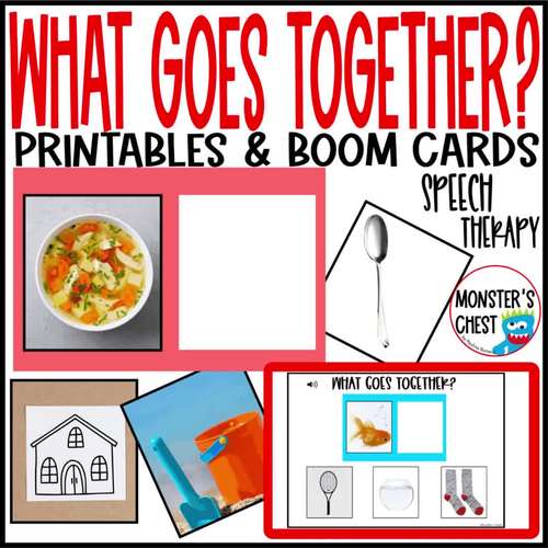 Word Associations Speech Therapy Printables and Boom Cards Asociaciones ...
