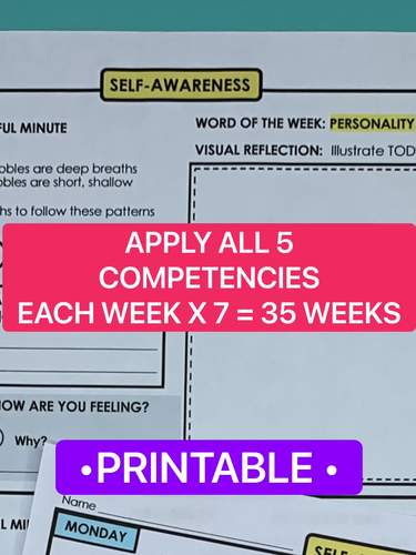 4TH GRADE SOCIAL EMOTIONAL LEARNING JOURNAL WITH CASEL FRAMEWORK SEL