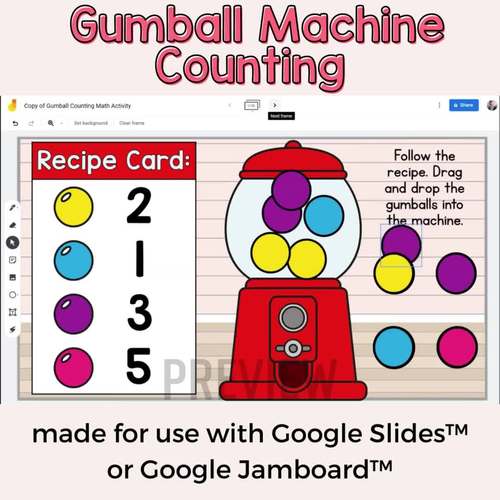 Gumball Machine Counting Digital Activity with Google Jamboard™ and Slides™