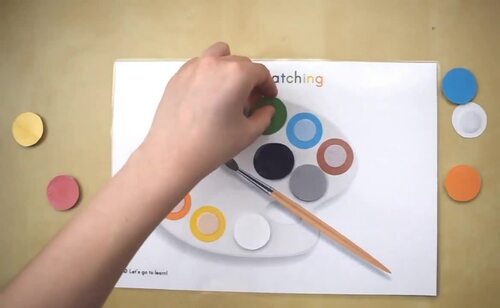 Color Matching Activity, Paint Palette Color Match, Busy Book Pages