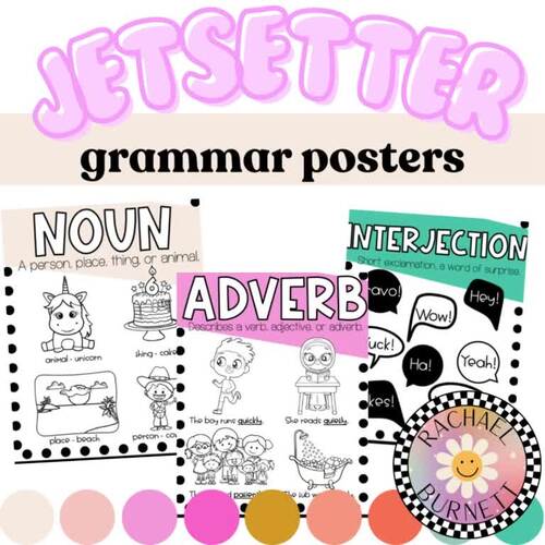Grammar Posters // Jetsetter ️ // Palm Springs Themed Classroom Decor