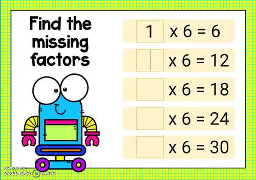 Multiplication Table of 6 Boom Cards™ Distance Learning by Creating 4 ESL