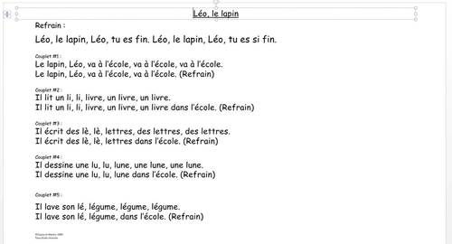 La chanson du L - Song - Audio File - Distance Learning | TPT