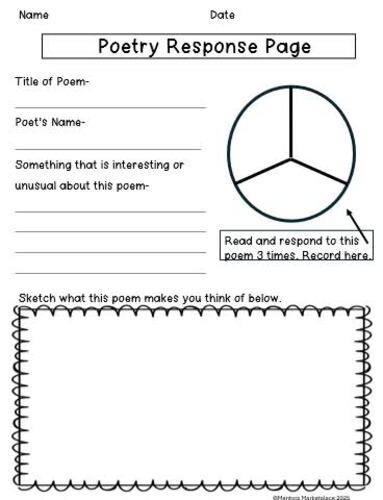 Poetry Response Figurative Language for Centers/ Appreciation + Analysis