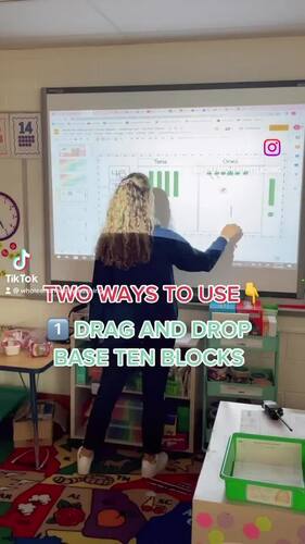 Editable- Addition and Subtraction with Base Ten Blocks for SMARTBOARD
