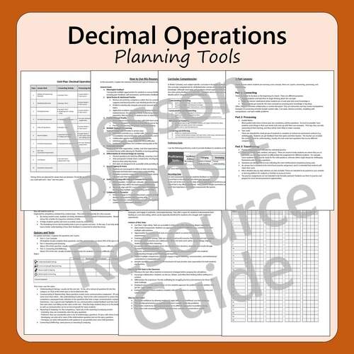 Math 7 Decimal Operations Unit | Mental Math Estimation Order of Operations