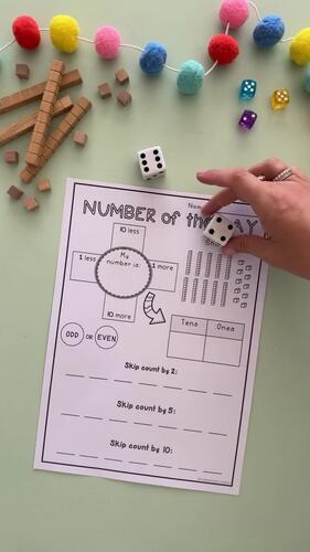 Number of the Day Templates / Teen and 2 digit number sense | TPT